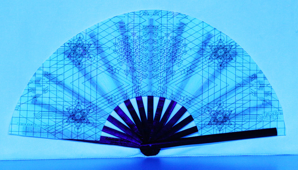 Clack Fans ALL OVER GLOW FAN- Black and White Printed Design includes ...