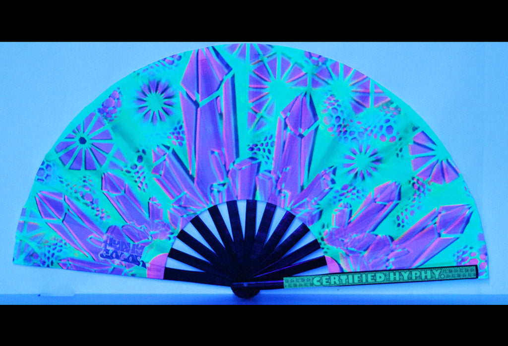 Hyphy UV Reactive Clack Fans Green- Crystals w/ GLOW IN THE DARK STICK ...